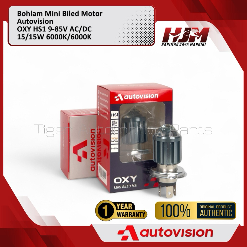 Jual Bohlam Lampu Motor Mini BiLED HS1 H4 9-85V 15/15W 6000K AUTOVISION ...