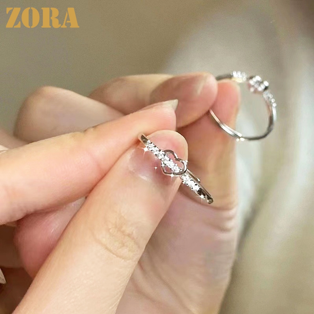 Jual ZORA Aksesoris Fashion Jewelry Zircon Cinta Cincin Rings Anti ...