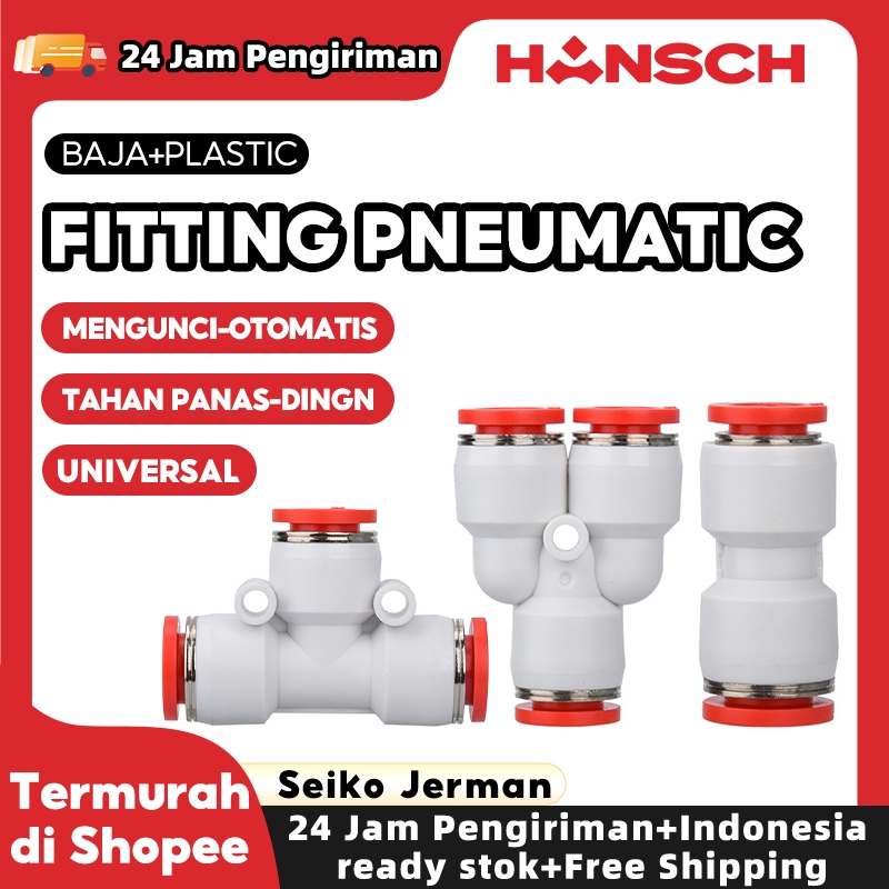 Jual HANSCH Fitting Pneumatic Lurus Quick Coupler Slip Lock Kompresor ...