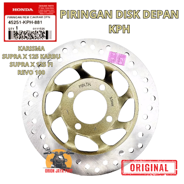 Jual 45251-KPH-881 ORIGINAL PIRINGAN CAKRAM DEPAN DISC BRAKE MOTOR ...