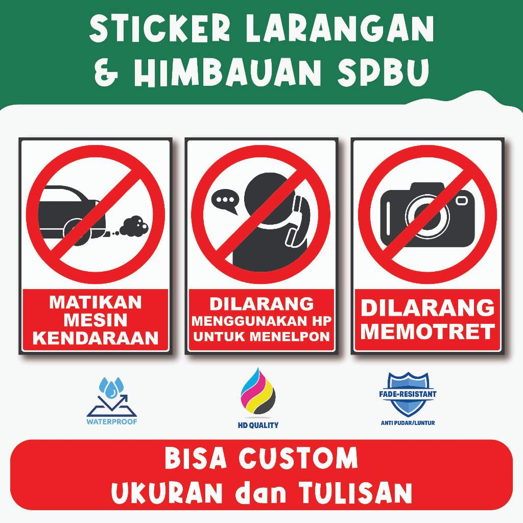Jual Sticker Larangan dan Himbauan di POM Bensin SPBU Pertamina Shell ...