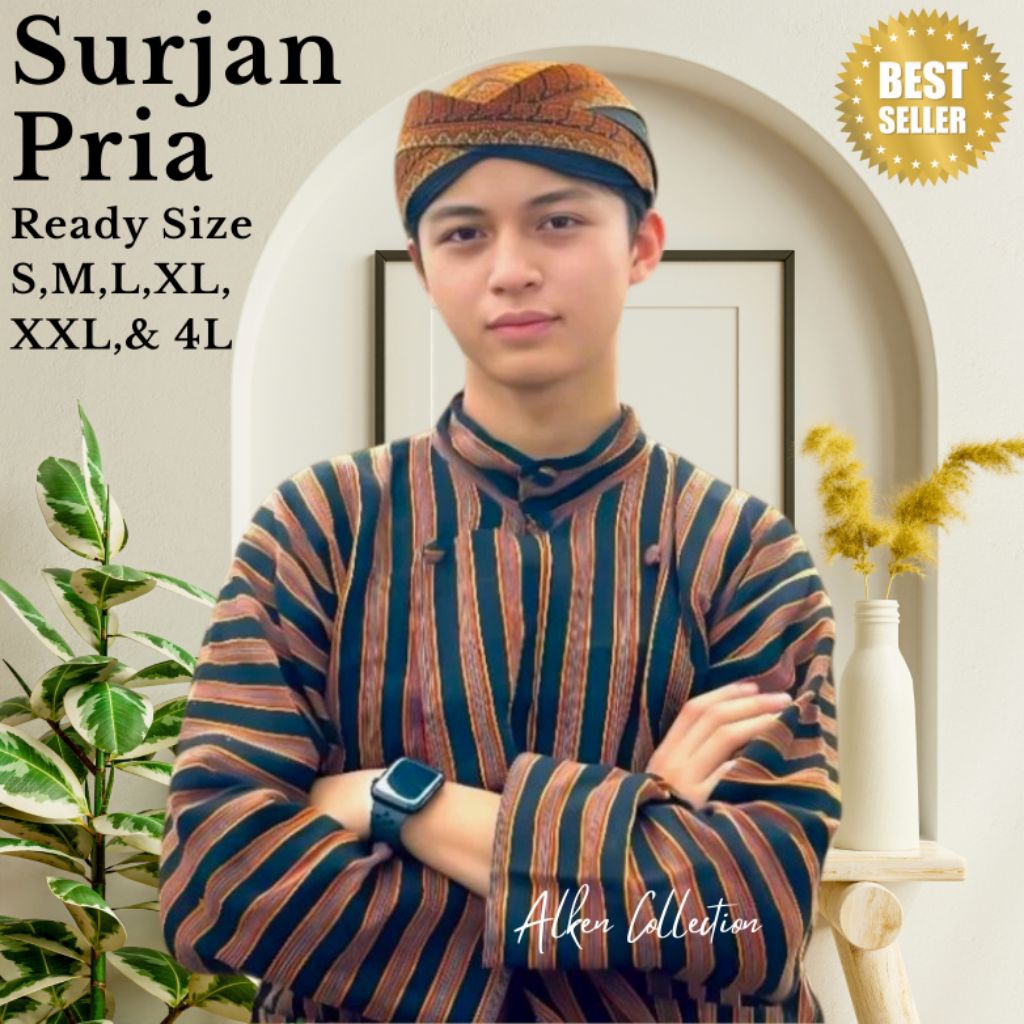 Jual Ready Siap Kirim!!! Baju Adat Jawa Lurik Dewasa Pria Baju Lurik Adat Jawa Dewasa Baju Jawa ...