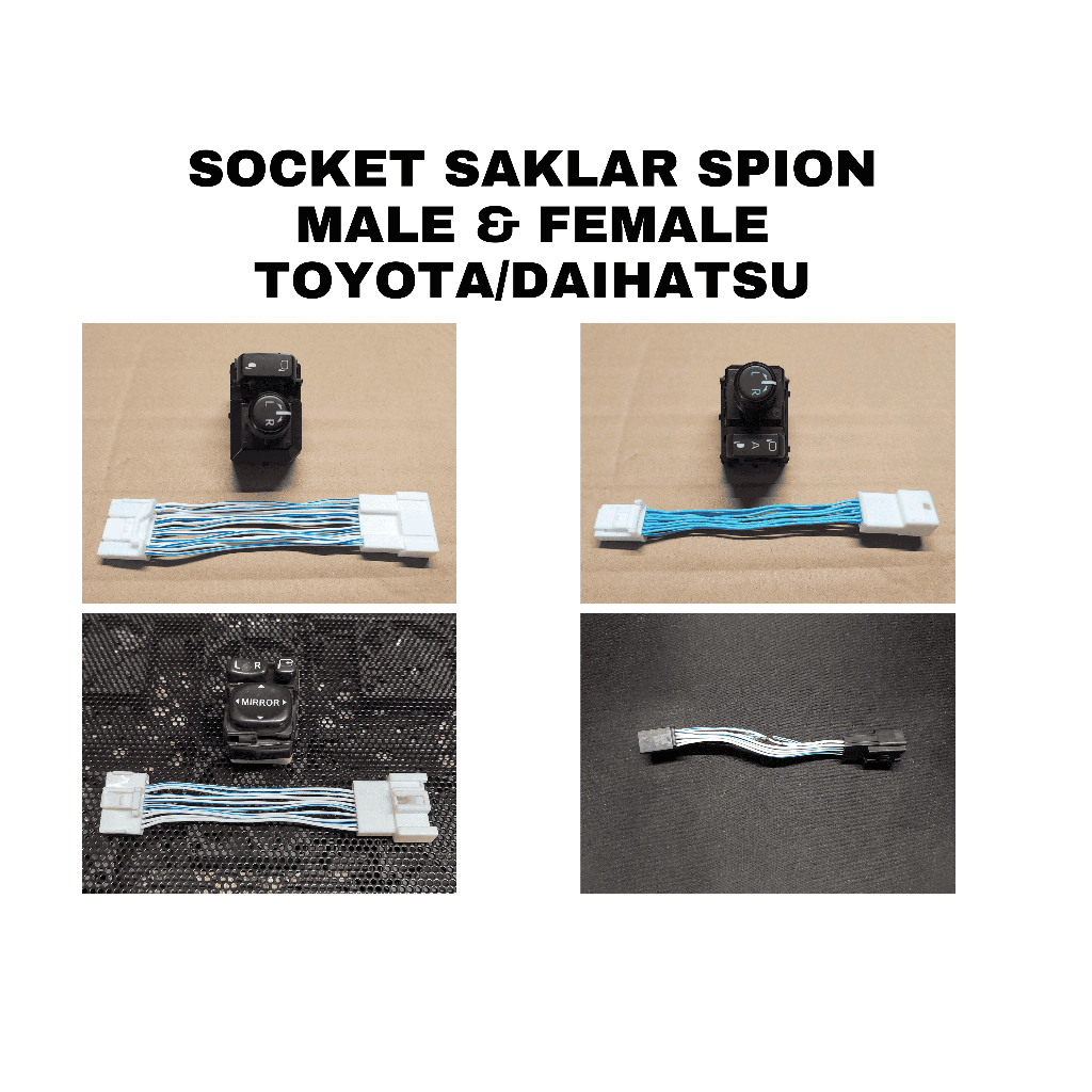 Jual SOKET SAKLAR ORIGINAL SPION TOYOTA/DAIHATSU MALE FEMALE /AUTO ...