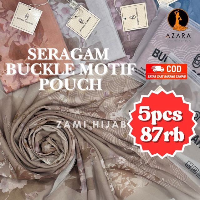 Jual AZARA SERAGAM BUCKLE POUCH MOTIF (1motif 1warna) | Shopee Indonesia