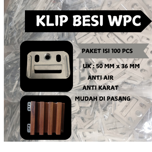 Jual PAKET KLIP ISI 100 KLIP BESI KLIP WALLPANEL/ KLIP BESI WPC PVC ...