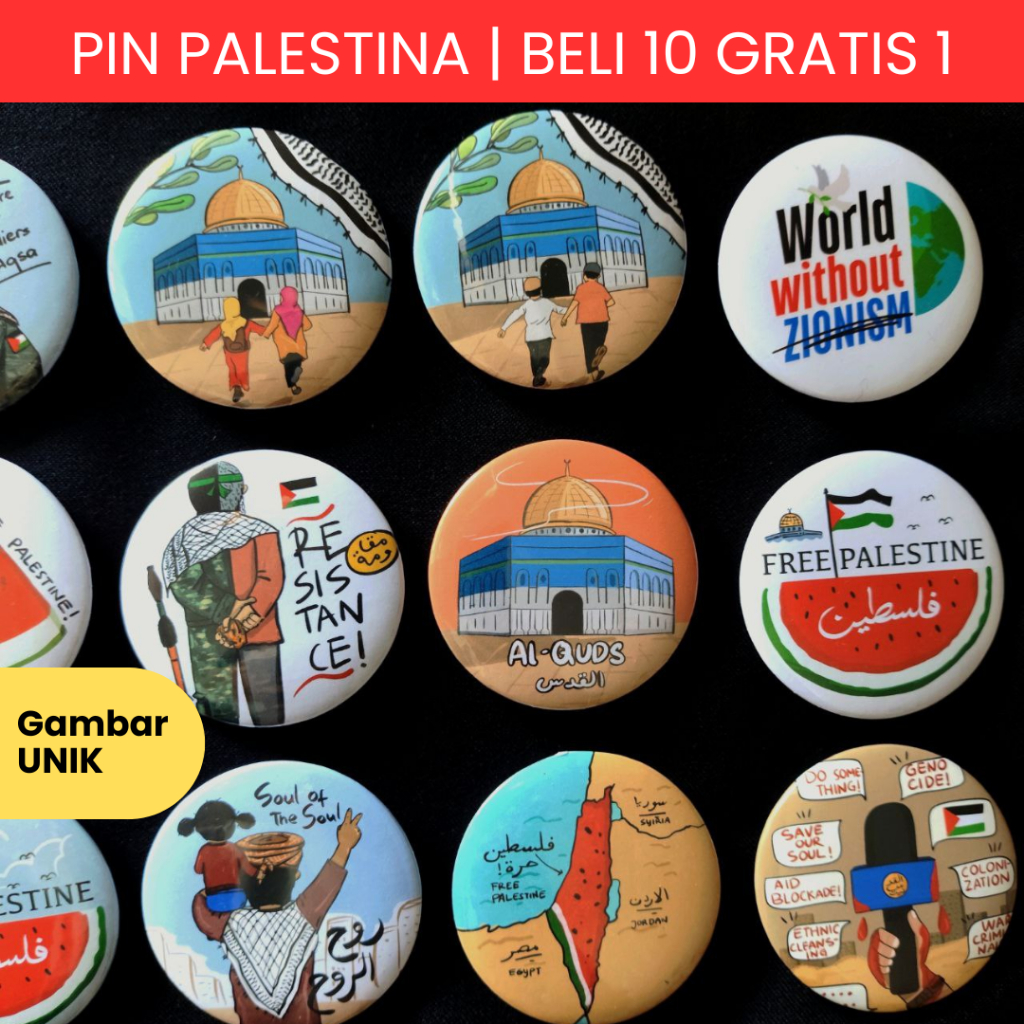 Jual Button Pin Palestine Series / Pin Peniti Seri Palestina / Free ...