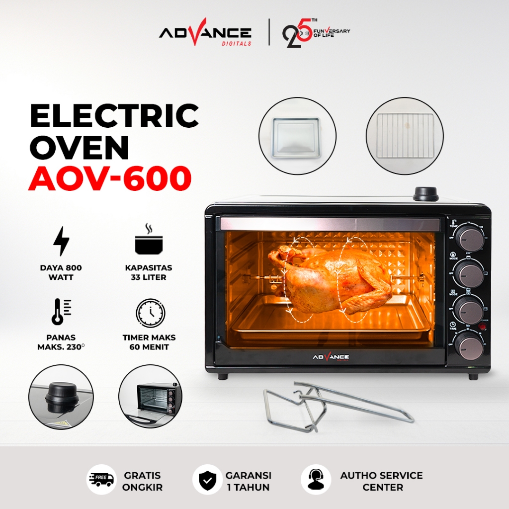 Jual Advance AOV-600 Oven Listrik Vintage 33 Liter Daya 800 Watt ...