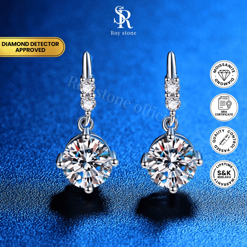 Jual RoyStone-Anting Whole Tear Drop Earrings Perhiasan Moissanite ...