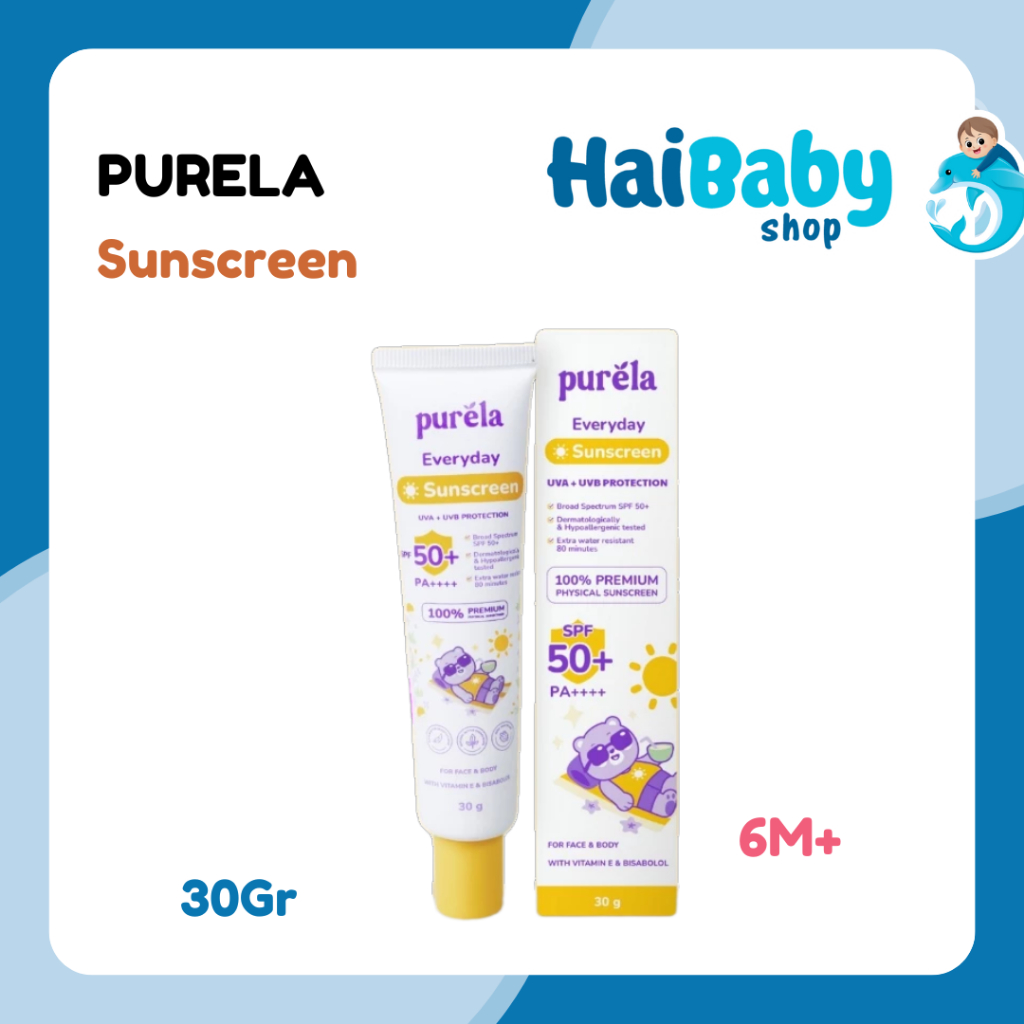 Jual Purela Physical Sunscreen SPF 50+ PA++++ - Water Resitant 30 gr ...
