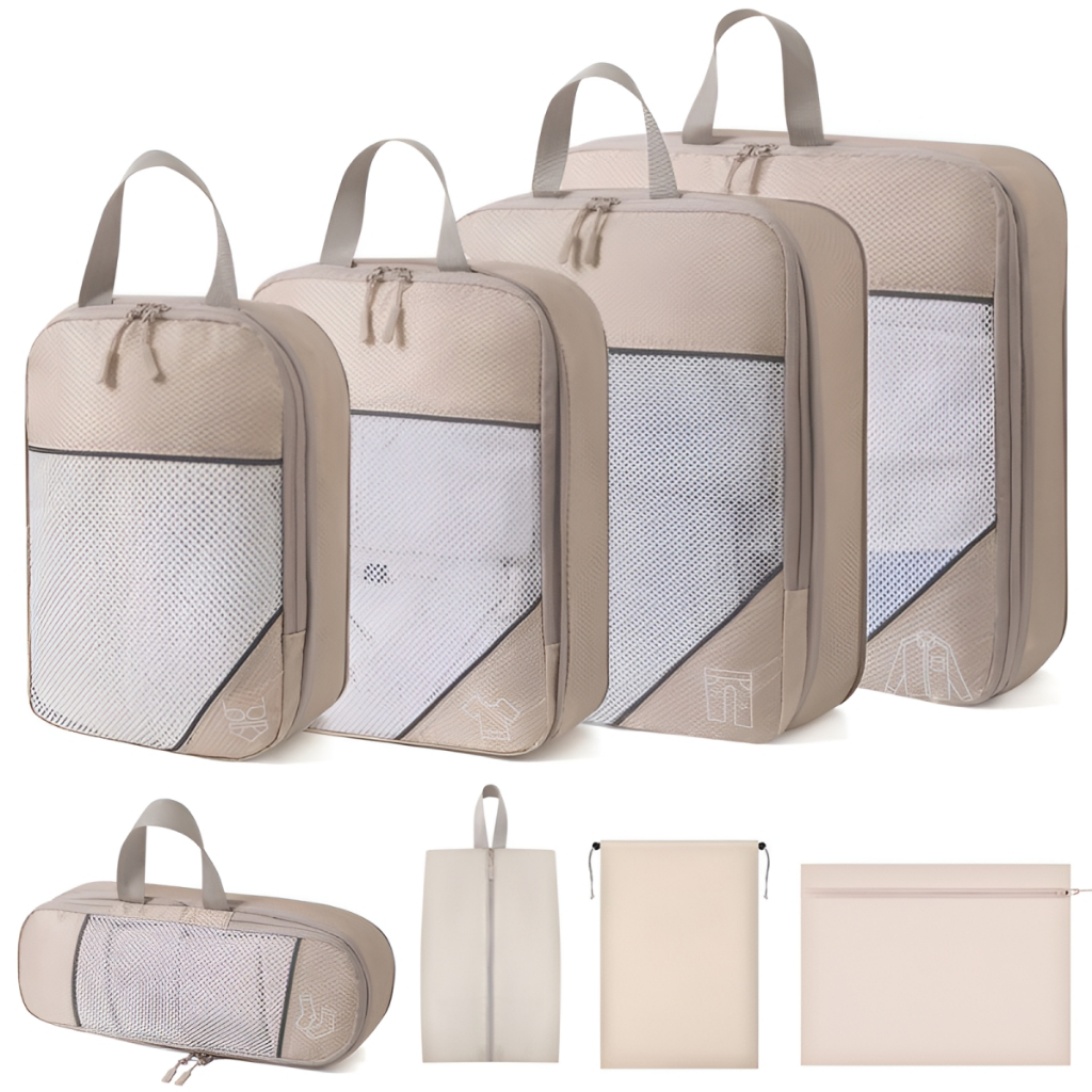 Jual 8 Pcs Kompresi Travel Organizer Packing Cubes Travel Pouch Tas ...