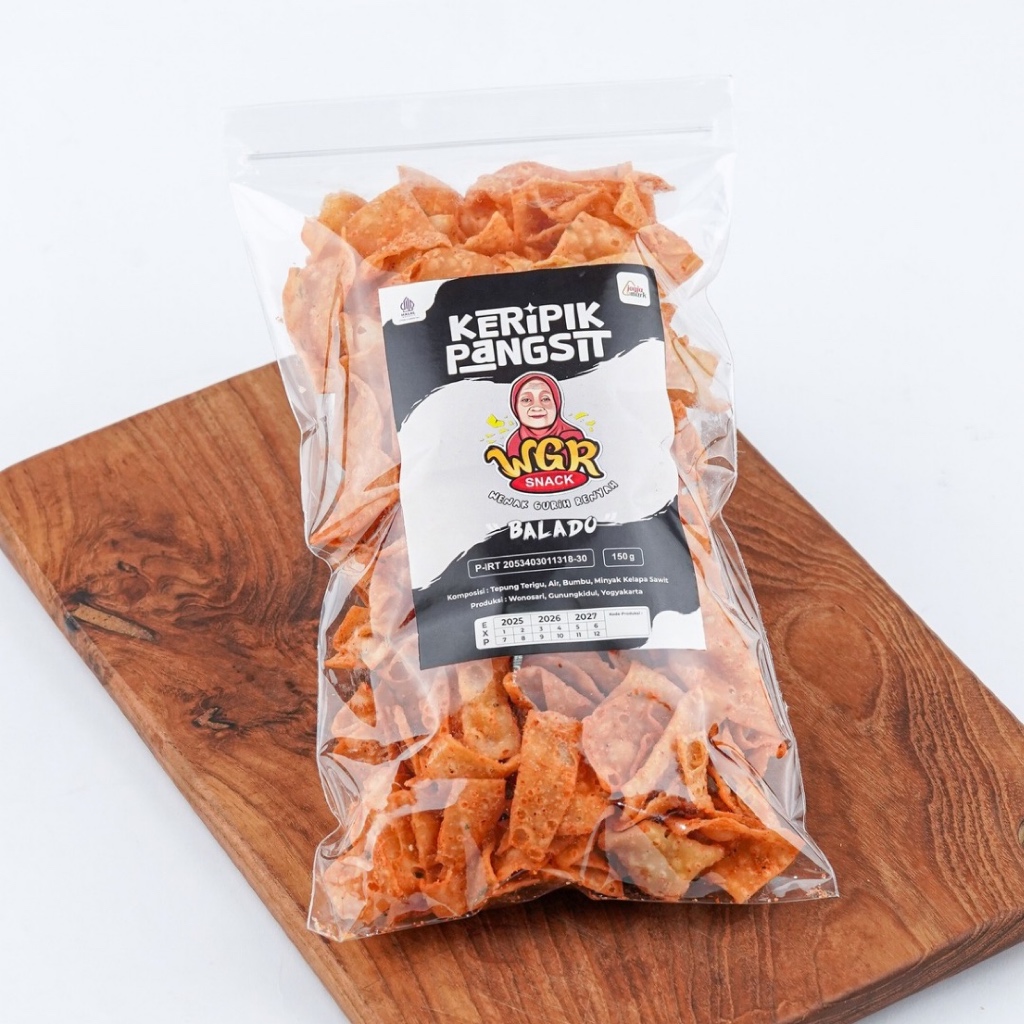 Jual Keripik pangsit 150gr, 500gr wenak gurih renyah - Rasa Balado WGR ...