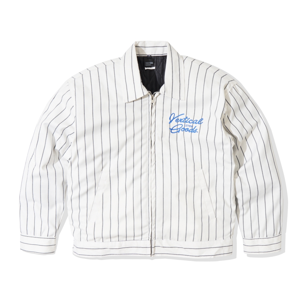 Jual Verticalgoods | Stripe Jacket Putih | KANEKI | Shopee Indonesia