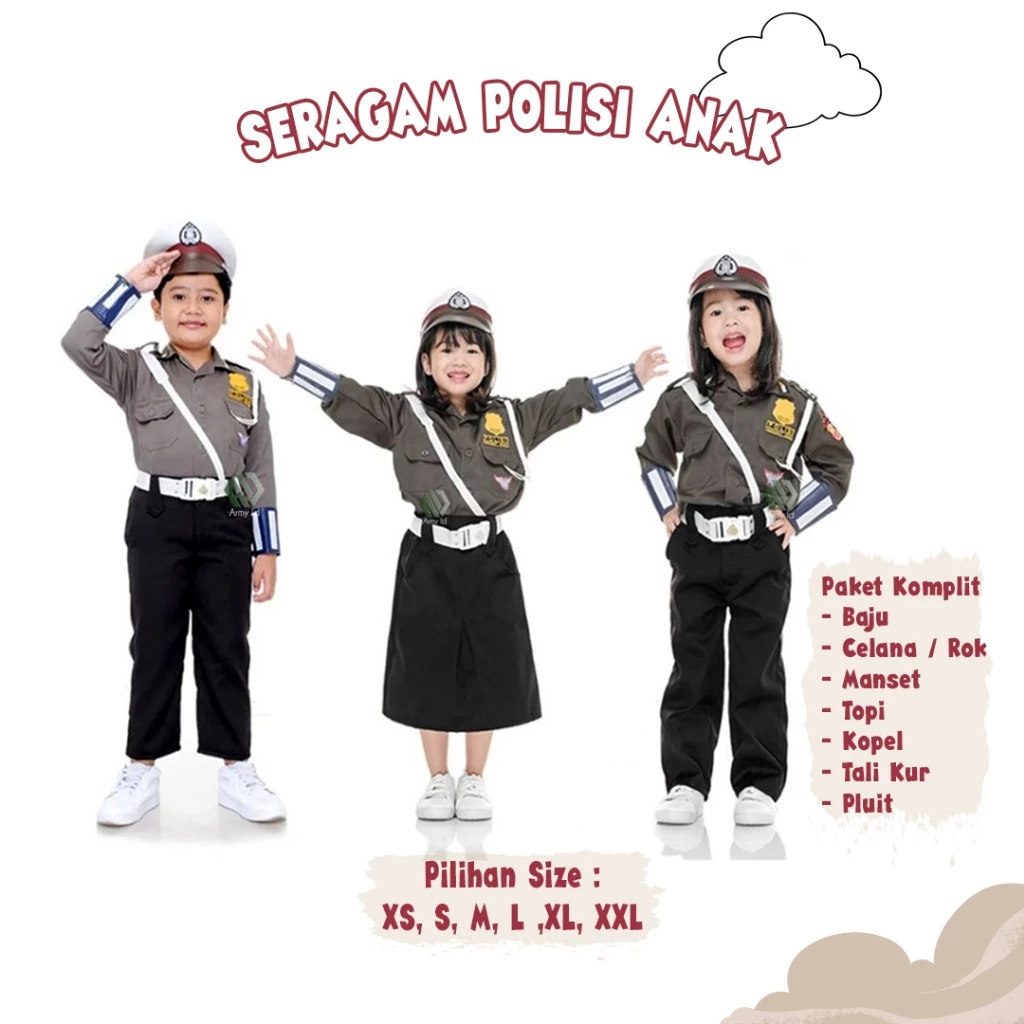 Jual seragam Polisi Anak Laki-Laki Baju Profesi Anak TK SD kostum ...
