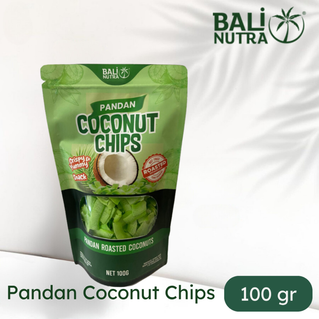 Jual BALI NUTRA Coconut Chips Pandan Flavor 100gr - Snack Keripik ...