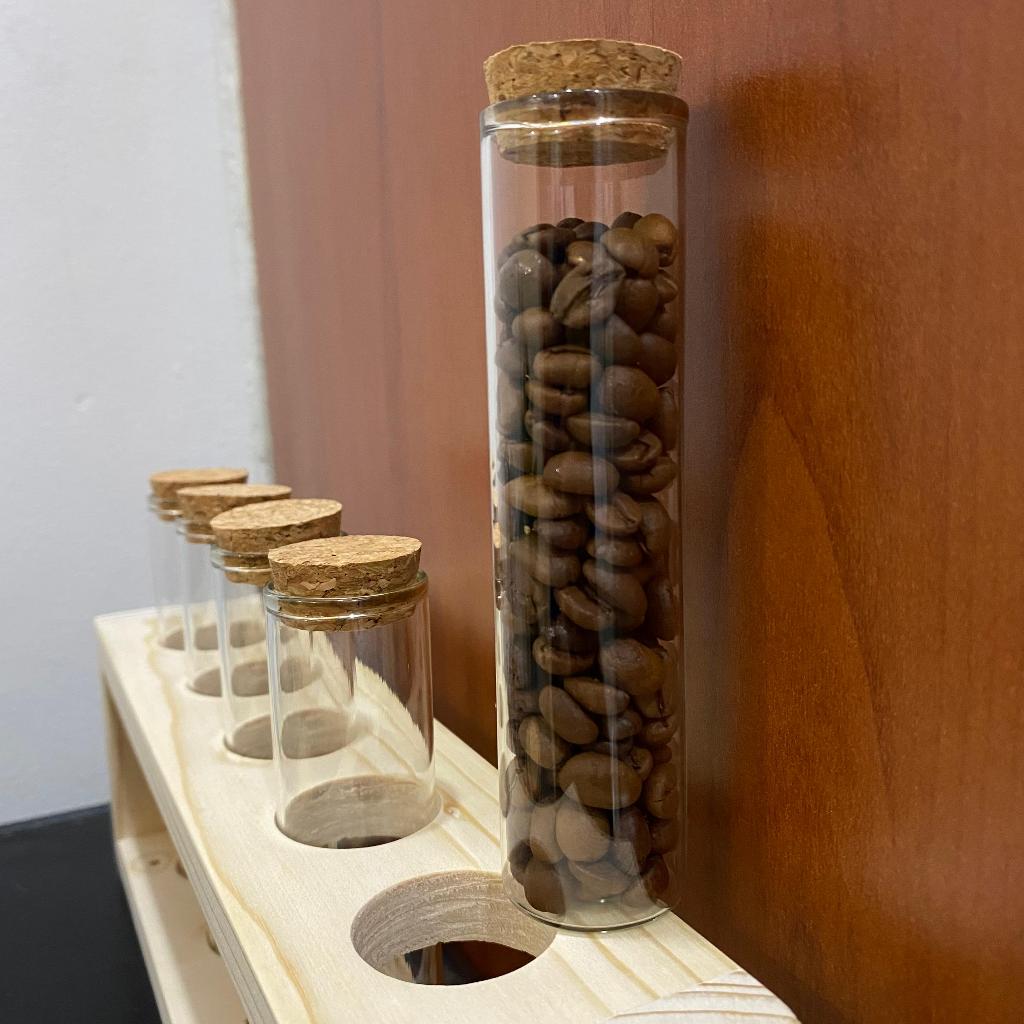 Jual Origin Display – Tabung Kaca Kopi Estetik dengan Rak Kayu ...