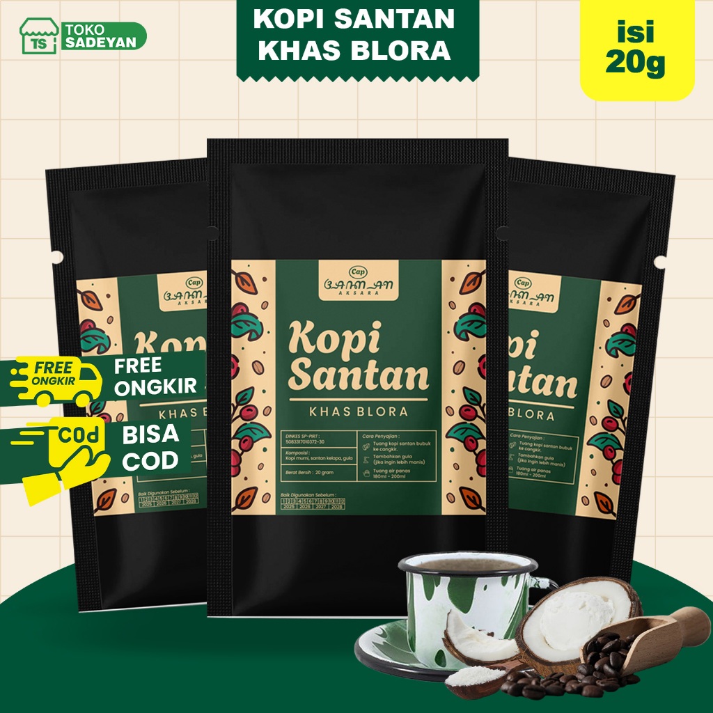 Jual Kopi Santan Bubuk Khas Blora 1 Sachet 20 Gram | Shopee Indonesia