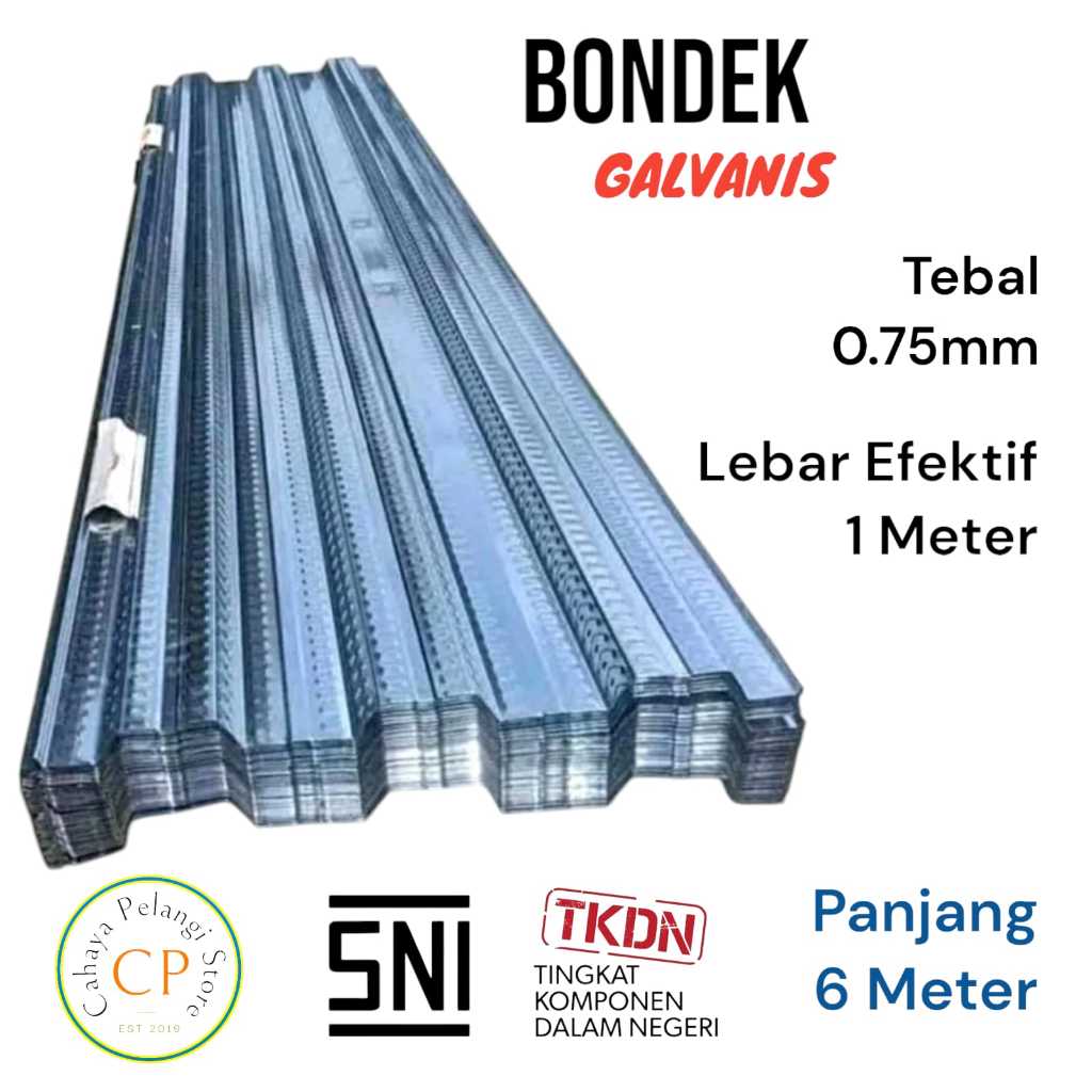 Jual Bondek 0.75 0,75 Panjang 6 Meter 6m Bondeck Bondex Plat Cor ...