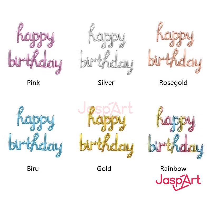 Jual Paket balon huruf Happy Birthday latin sambung new | Shopee Indonesia