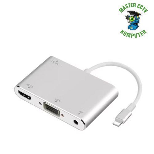 Jual Converter Lightning To HDMI VGA Audio Iphone To HDMI VGA Adapter ...