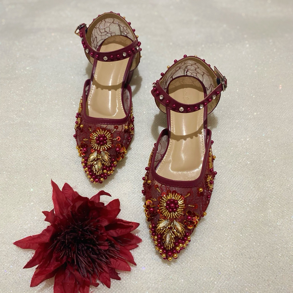 Jual LARA MAROON WEDDING SHOES SEPATU NIKAH SEPATU PESTA | Shopee Indonesia