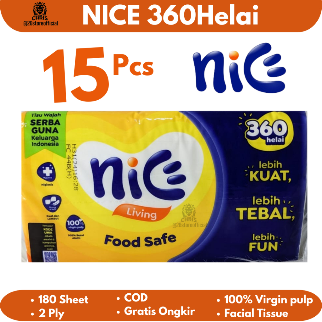 Jual [15 Pack] NICE 180Sheet/2Ply Tissue Wajah Nice Tissue Promo Murah ...