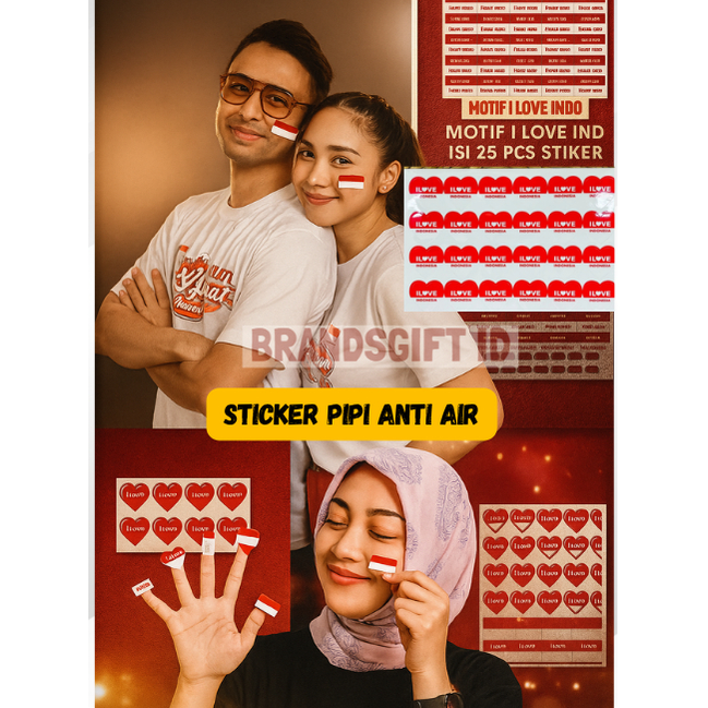 Jual NEW Sticker Pipi Hut RI 17 Agustus Sticker Pipi Merah Putih ISI 25 ...