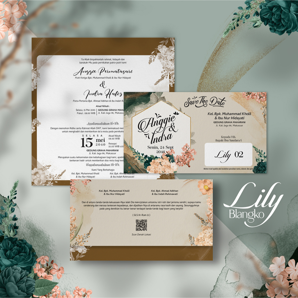 Jual Lily 01 - 06 Blangko Undangan | Blangko Undangan Murah | Shopee Indonesia
