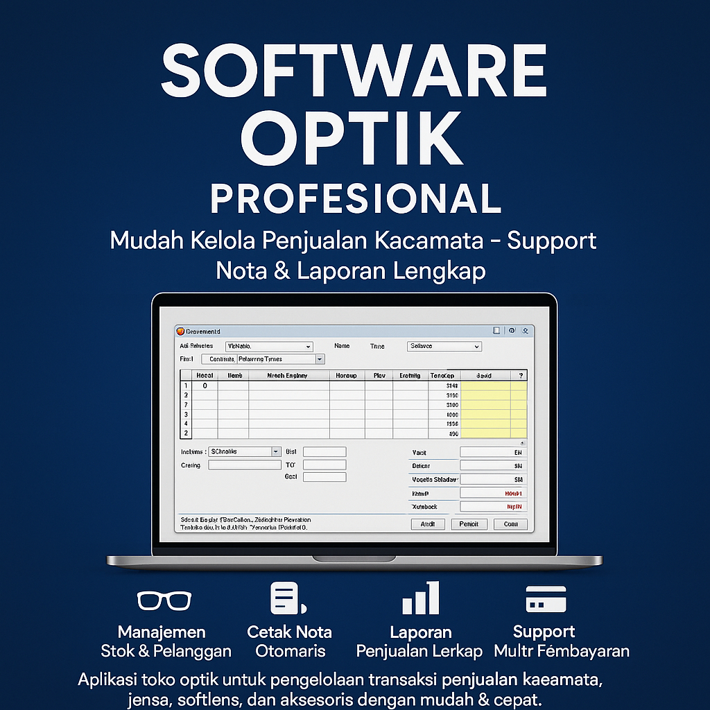 Jual SOFTWARE TOKO KACAMATA POS OPTIK PROFESSIONAL (bisa edit nota ...