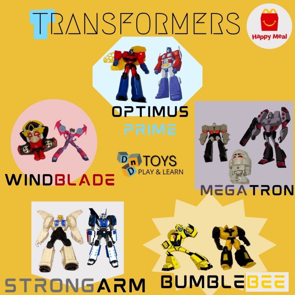 Jual Mainan Preloved Figur Figure Robot Transformers Happy Meal MCD Optimus Prime Bumblebee ...