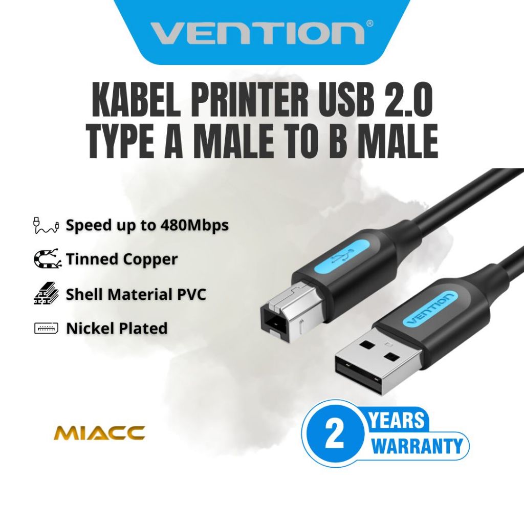 Jual Vention Kabel Printer Cable USB 2.0 Male A To Micro Type B Male ...