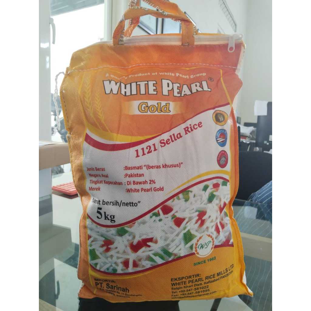 Jual Beras Basmati White Pearl 5kg Extra Long Grain Premium 1121Sella ...