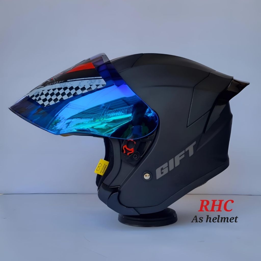 Jual HELM GIFT SARGON SOLID WHITE DARK GREY GIFTSARGON HALF FACE ...
