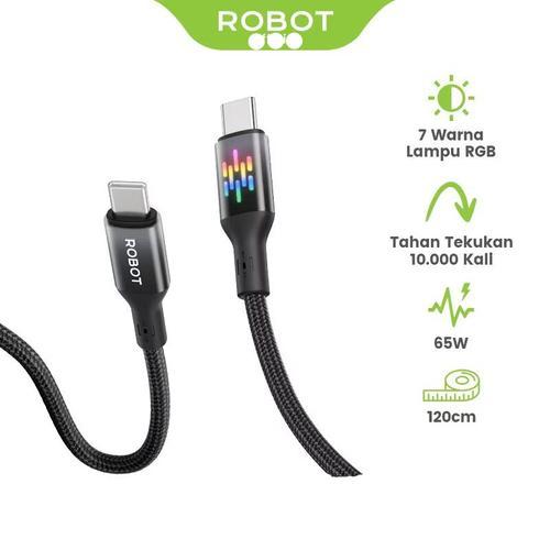 Jual ROBOT Kabel Data Fast Charging Panjang 100cm dengan Lampu RGB ...