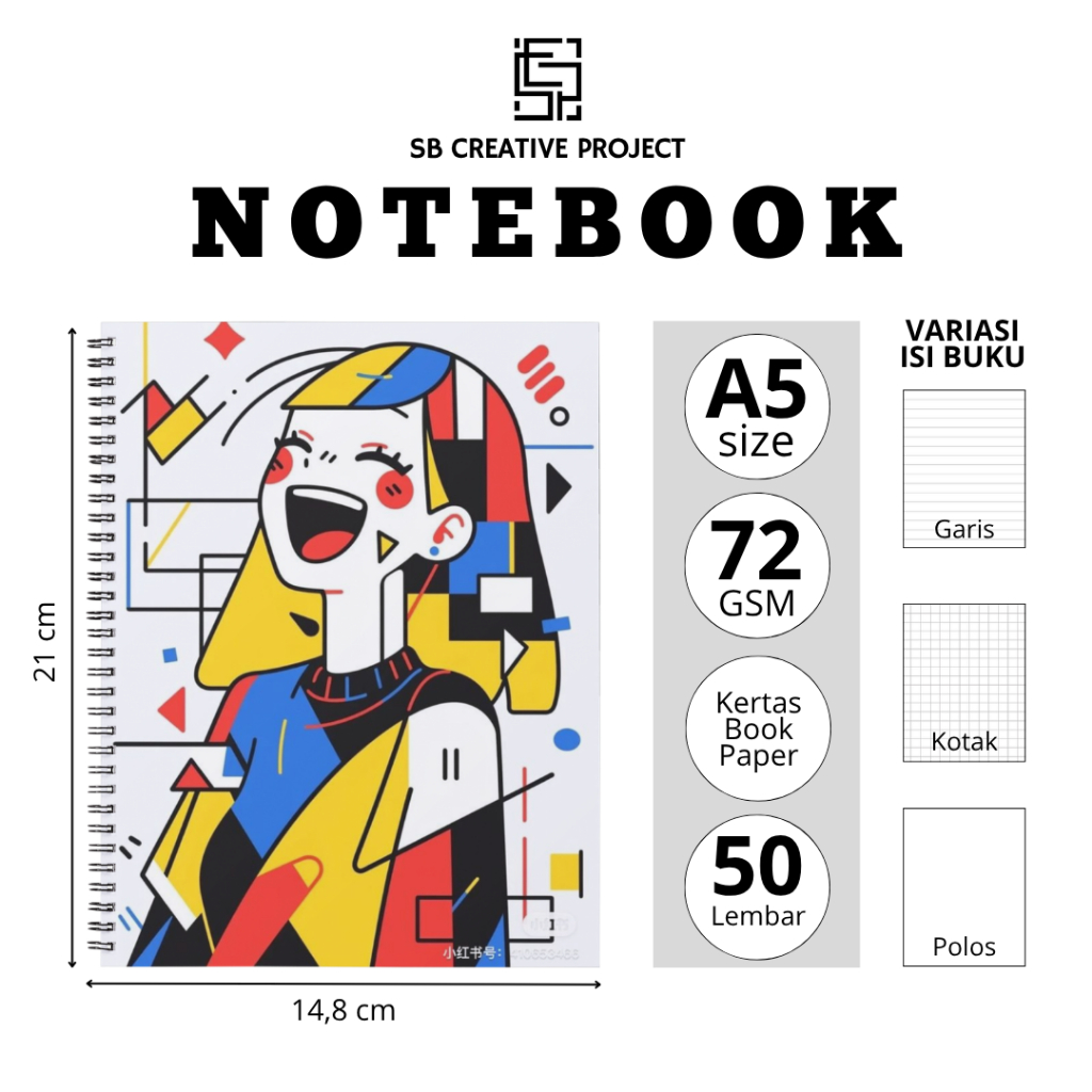 Jual Buku Tulis Notebook Hardcover A5 Kertas Novel isi 50 Lembar ...