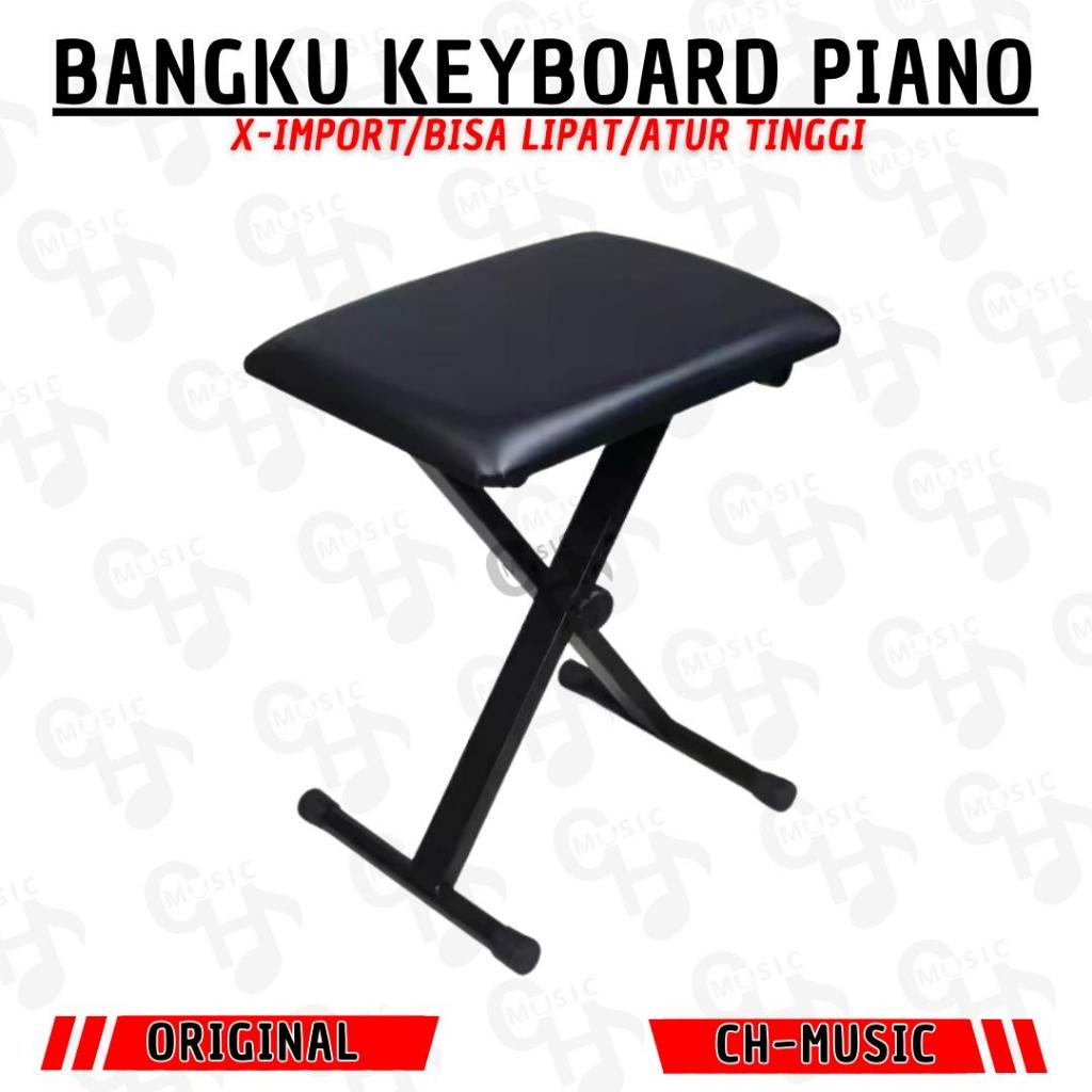 Jual Bangku Kursi Keyboard Piano Import Lipat Silang X Bisa Atur Tinggi ...