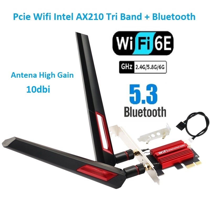 Jual Wifi PCIE Intel AX210 Dual Band Bluetooth High Speed PCI WIFI 6 ...