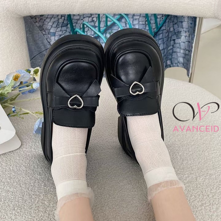 Jual AVANCEID LEXA Loafers Sepatu Sneakers Wanita Kerja Docmart Hitam ...