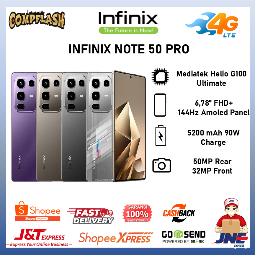 Jual INFINIX NOTE 50 PRO 8GB 256GB (BLACK,GREY,PURPLE,RACING EDITION ...