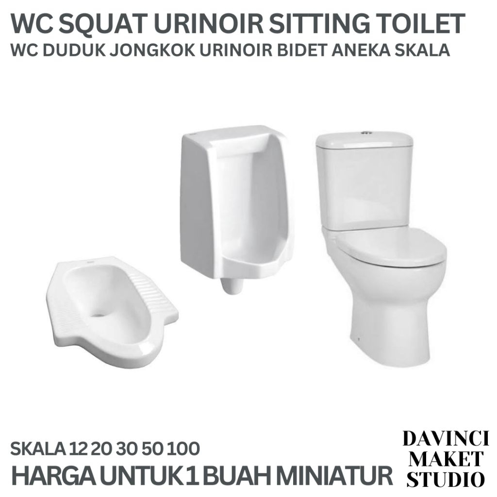 Jual Miniatur WC Duduk Jongkok Jamban Bidet - Water Closet Sitting Sit ...