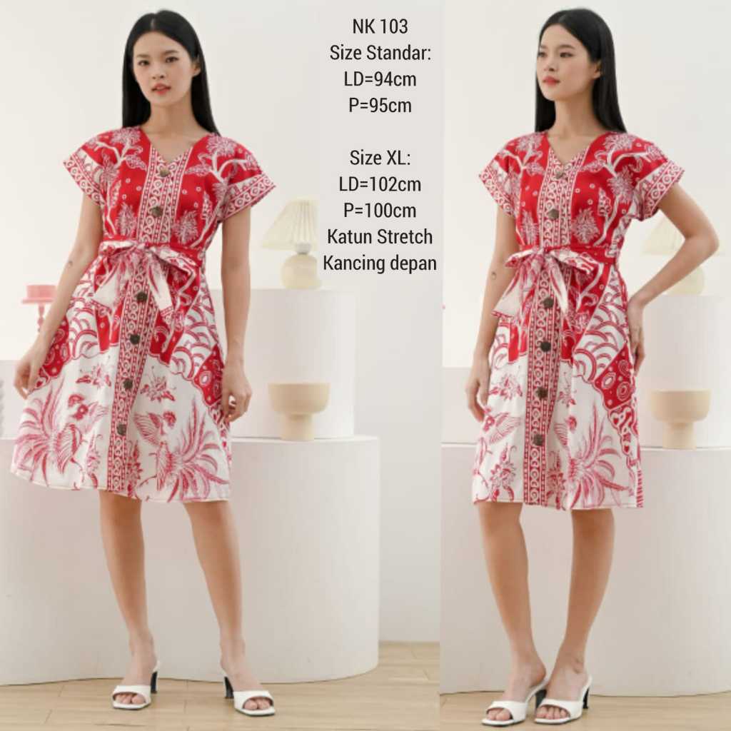 Jual DRESS NATASHA BATIK 565 103 MODERN Terusan Kerja Kantor Wanita ...