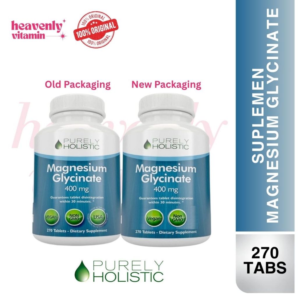 Jual Purely Holistic Magnesium Glycinate 400mg - 270 Tablets | Shopee ...