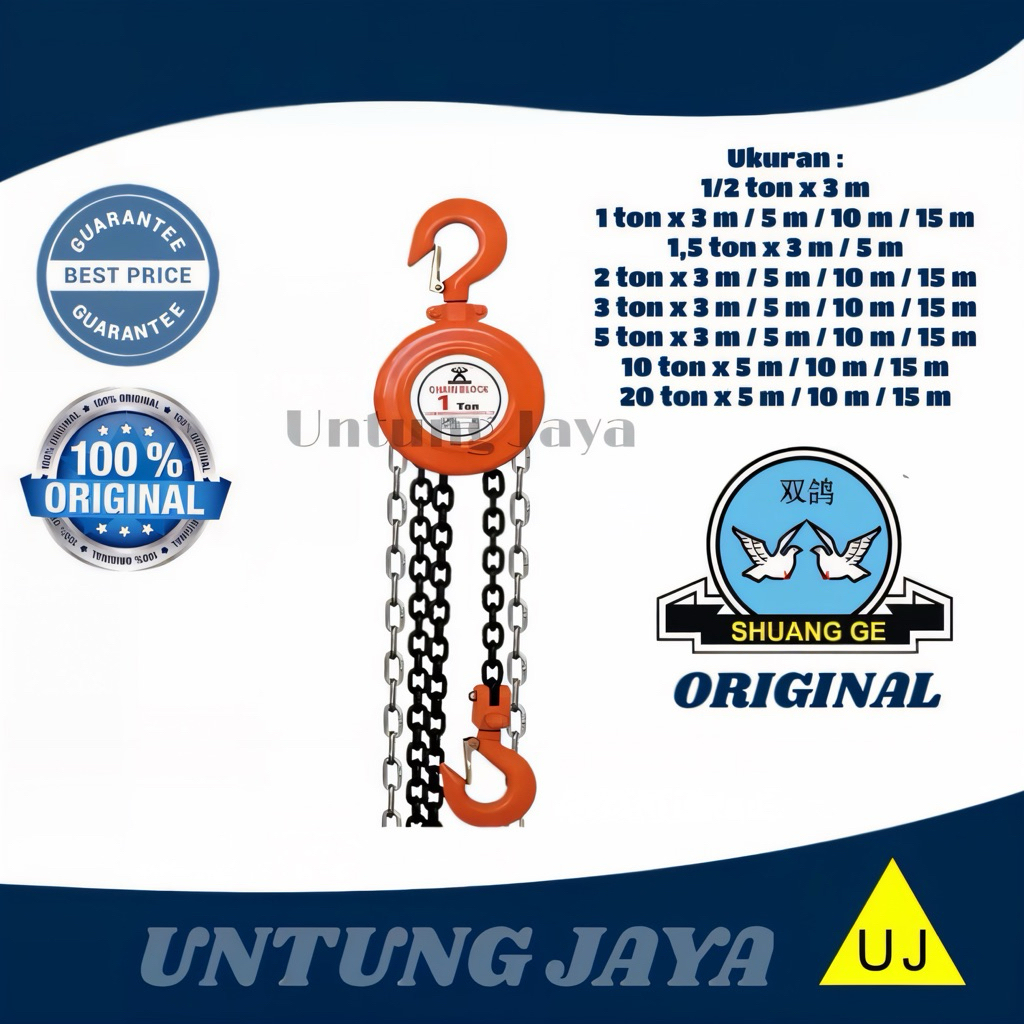 Jual KATROL SHUANG GE 1 TON 3 METER // CHAIN BLOCK SHUANGGE 1TON 3METER ...