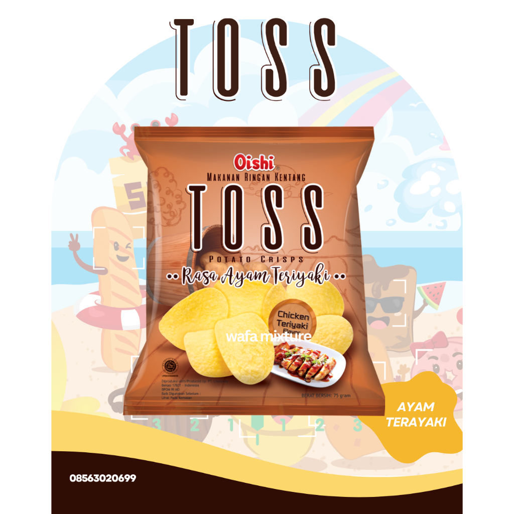 Jual Oishi toss potato crips rasa ayam teriyaki 75gr snack piknik ...
