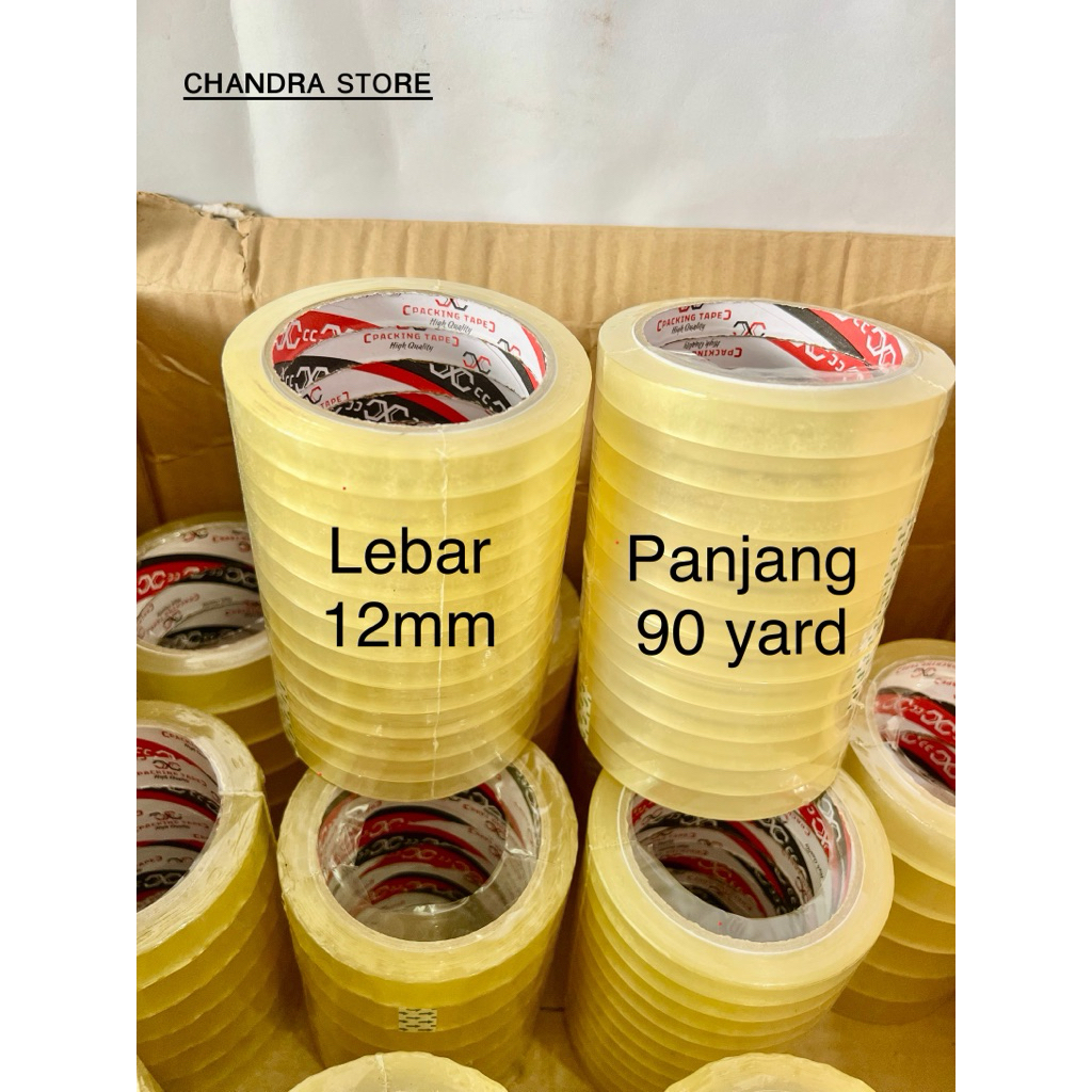 Jual lakban bening / isolatip / ukuran 12mm (72&90yard) | Shopee Indonesia