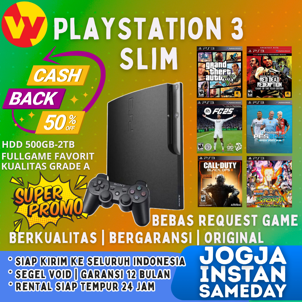 Jual SONY PS3 SLIM Playstation 3 slim fullgame terbaru bebas pilih ...