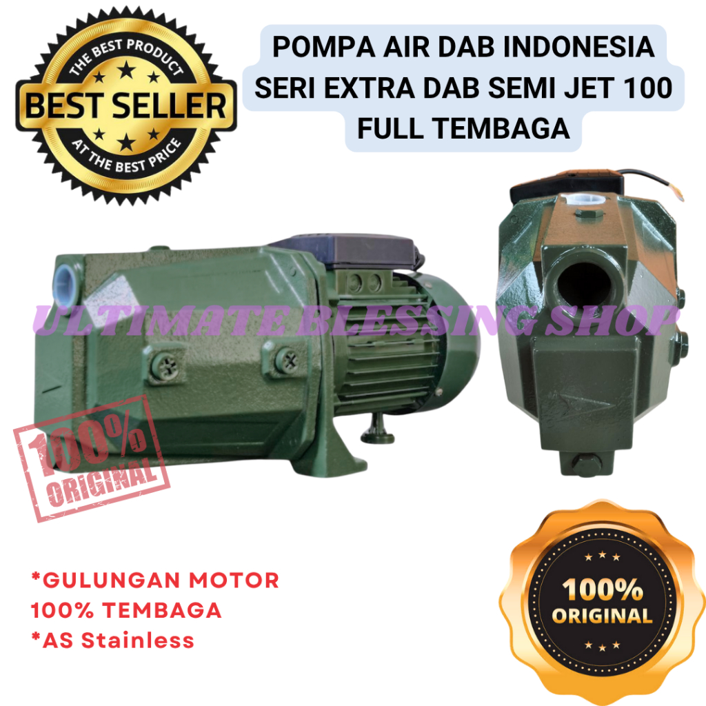 Jual POMPA AIR DAB INDONESIA SERI EXTRA DAB SEMI JET 100 FULL TEMBAGA AS STAINLESS Original ...