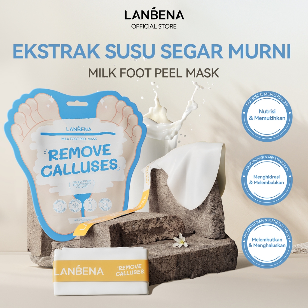 Jual [NEW] LANBENA Foot Mask Milk Nourishing Foot Peel Mask ...