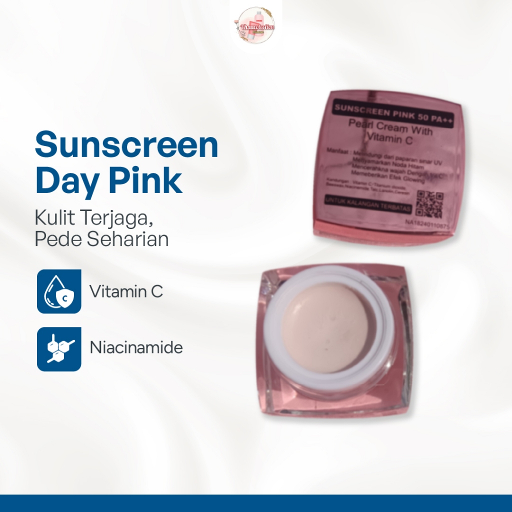 Jual Sunscreen Day Pink SPF 50 Mengandung Vitamin C Niacinamide Tekstur ...