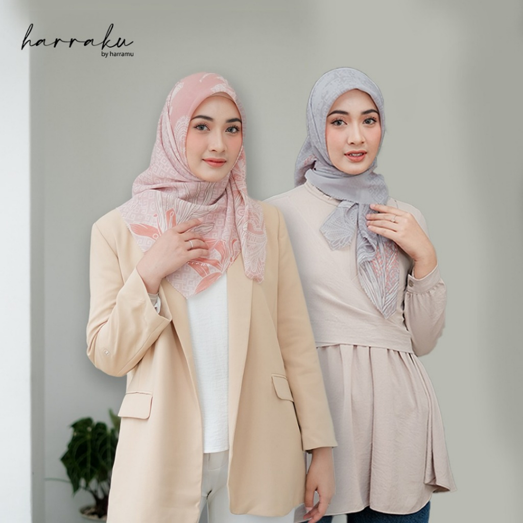 Jual HARRAKU Hijab Voal Printing Segiempat Motif Ganiyah | Shopee Indonesia
