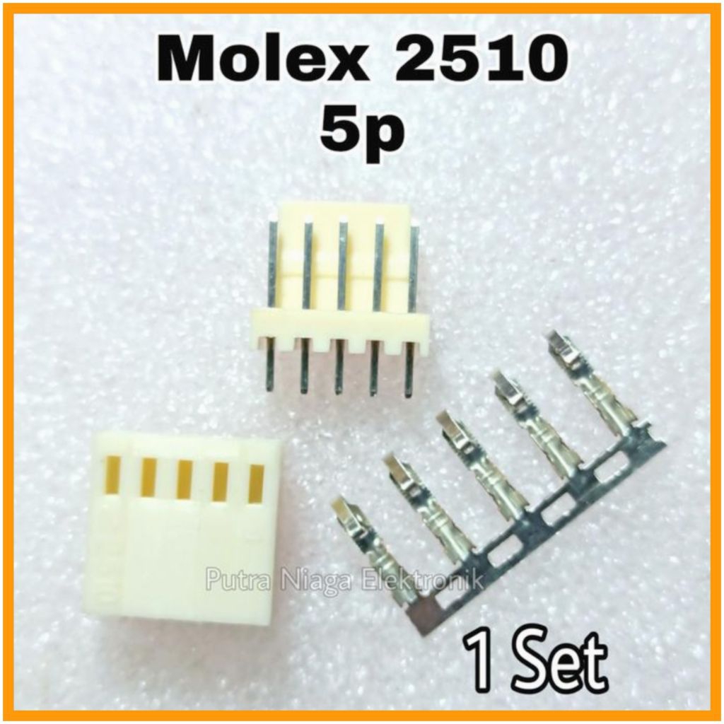 Jual 1Set Header Molex 5p 2510 Male Female Inner / Konektor Molek Kecil ...